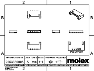 PCB Headers and Receptacles Part - 2053380005 | Molex