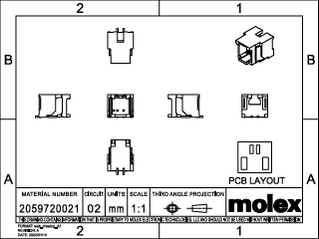 PCB Headers and Receptacles Part - 2059720021 | Molex