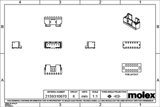 PCB Headers and Receptacles Part - 2159310670 | Molex