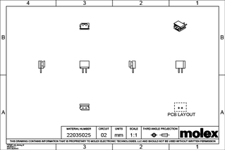 PCB Headers and Receptacles Part - 22035025 | Molex
