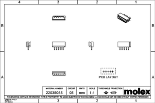 PCB Headers and Receptacles Part - 22035055 | Molex
