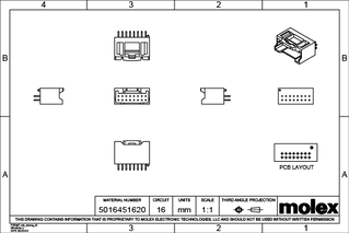 PCB Headers and Receptacles Part - 5016451620 | Molex