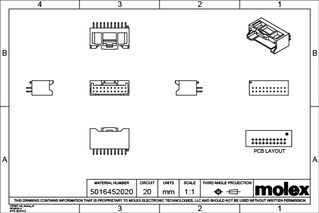 PCB Headers and Receptacles Part - 5016452020 | Molex