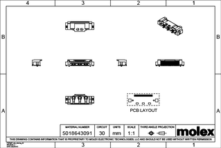 FFC / FPC Connectors Part - 5018643091 | Molex