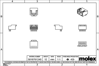 PCB Headers and Receptacles Part - 5018761240 | Molex