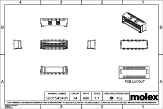 PCB Headers and Receptacles Part - 5031543491 | Molex