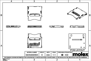 Memory / SIM Card Connectors Part - 5035000993 | Molex