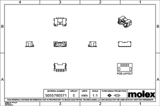 PCB Headers and Receptacles Part - 5055780571 | Molex