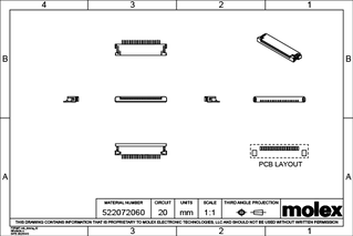 FFC / FPC Connectors Part - 522072060 | Molex