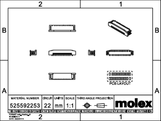 FFC / FPC Connectors Part - 525592253 | Molex