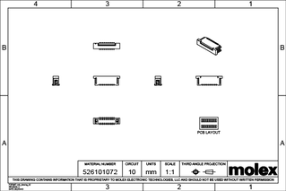 FFC / FPC Connectors Part - 526101072 | Molex