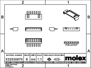 PCB Headers and Receptacles Part - 532530870 | Molex