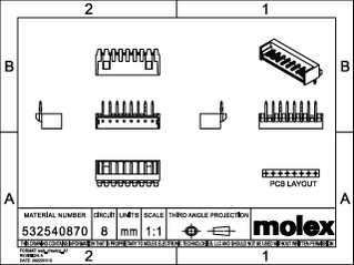 PCB Headers and Receptacles Part - 532540870 | Molex