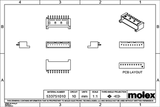 PCB Headers and Receptacles Part - 533751010 | Molex