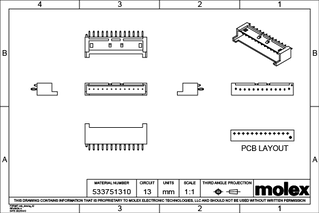PCB Headers and Receptacles Part - 533751310 | Molex