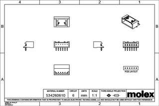 PCB Headers and Receptacles Part - 534260610 | Molex