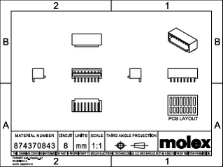 PCB Headers and Receptacles Part - 874370843 | Molex