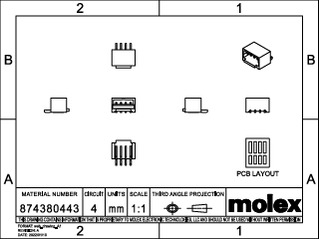 PCB Headers and Receptacles Part - 874380443 | Molex
