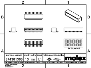 PCB Headers and Receptacles Part - 874381363 | Molex