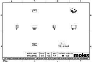 PCB Headers and Receptacles Part - 99990987 | Molex