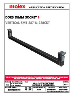 Memory Module Connectors Part - 2044731112 | Molex