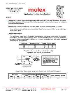 Applicators and Crimp Modules Part - 190270026 | Molex