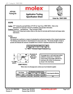 Applicators and Crimp Modules Part - 190472050 | Molex