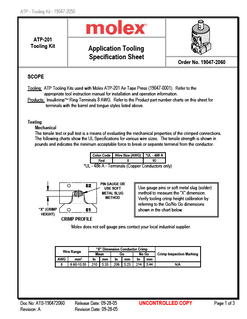 Applicators and Crimp Modules Part - 190472060 | Molex