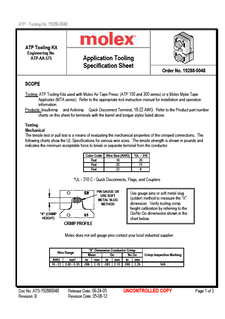 Applicators and Crimp Modules Part - 192880048 | Molex