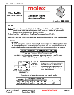 Applicators and Crimp Modules Part - 192890028 | Molex