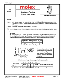 Applicators and Crimp Modules Part - 198002140 | Molex