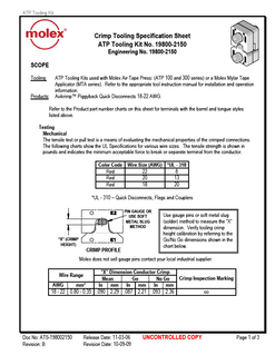 Applicators and Crimp Modules Part - 198002150 | Molex
