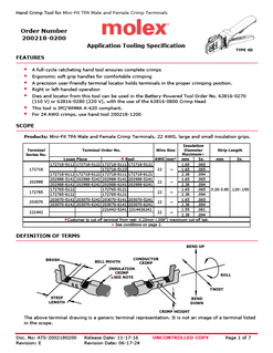 Crimp Terminals Part - 1727655122 | Molex