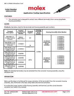 Crimp Presses and Crimp Hand Tools Part - 2002222300 | Molex