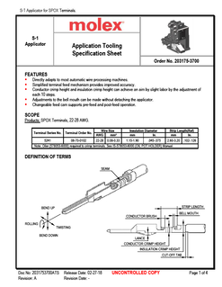 Applicators and Crimp Modules Part - 2031753700 | Molex