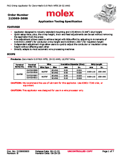 Applicators and Crimp Modules Part - 2130693600 | Molex