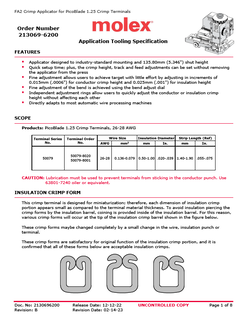 Applicators and Crimp Modules Part - 2130696200 | Molex
