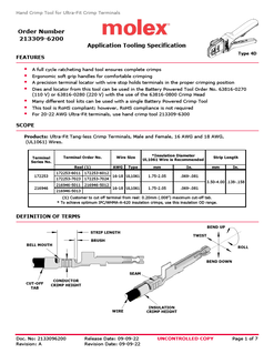 Crimp Presses and Crimp Hand Tools Part - 2133096200 | Molex