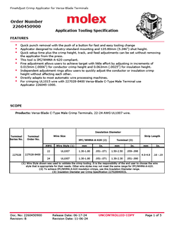 Applicators and Crimp Modules Part - 2260450900 | Molex