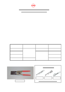 Crimp Presses and Crimp Hand Tools Part - 11260009 | Molex
