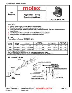 Applicators and Crimp Modules Part - 570693700 | Molex