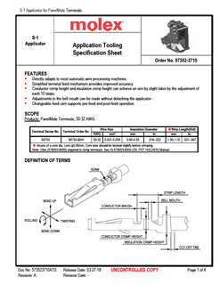 Applicators and Crimp Modules Part - 573523710 | Molex