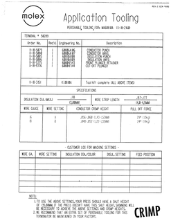 Applicators and Crimp Modules Part - 11182160 | Molex