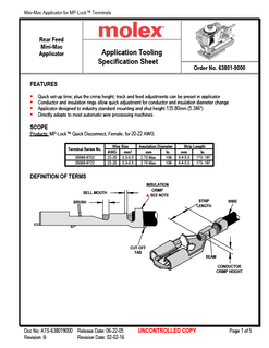 Applicators and Crimp Modules Part - 638019000 | Molex