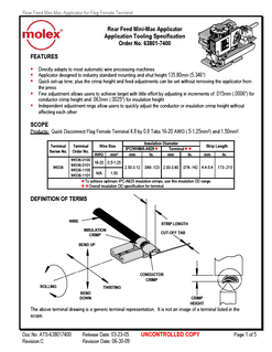 Applicators and Crimp Modules Part - 638017400 | Molex