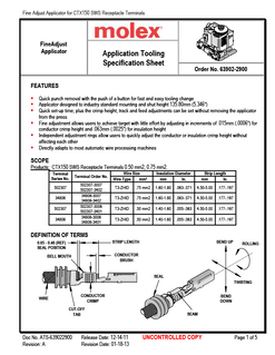 Applicators and Crimp Modules Part - 639022900 | Molex