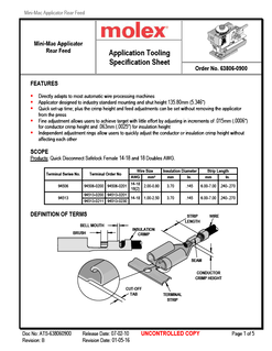 Applicators and Crimp Modules Part - 638060900 | Molex
