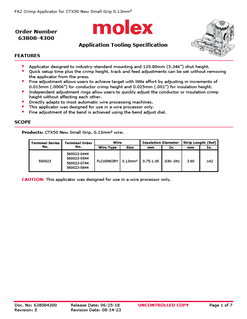 Applicators and Crimp Modules Part - 638084300 | Molex