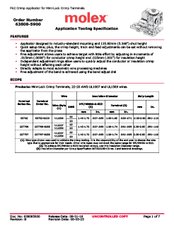 Applicators and Crimp Modules Part - 638085900 | Molex