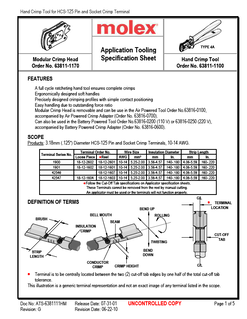 Crimp Presses and Crimp Hand Tools Part - 638111100 | Molex